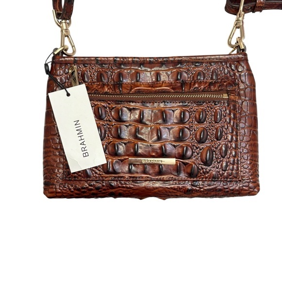 Brahmin | Bags | Brahmin Vida Brown Crocodile Embossed Leather ...
